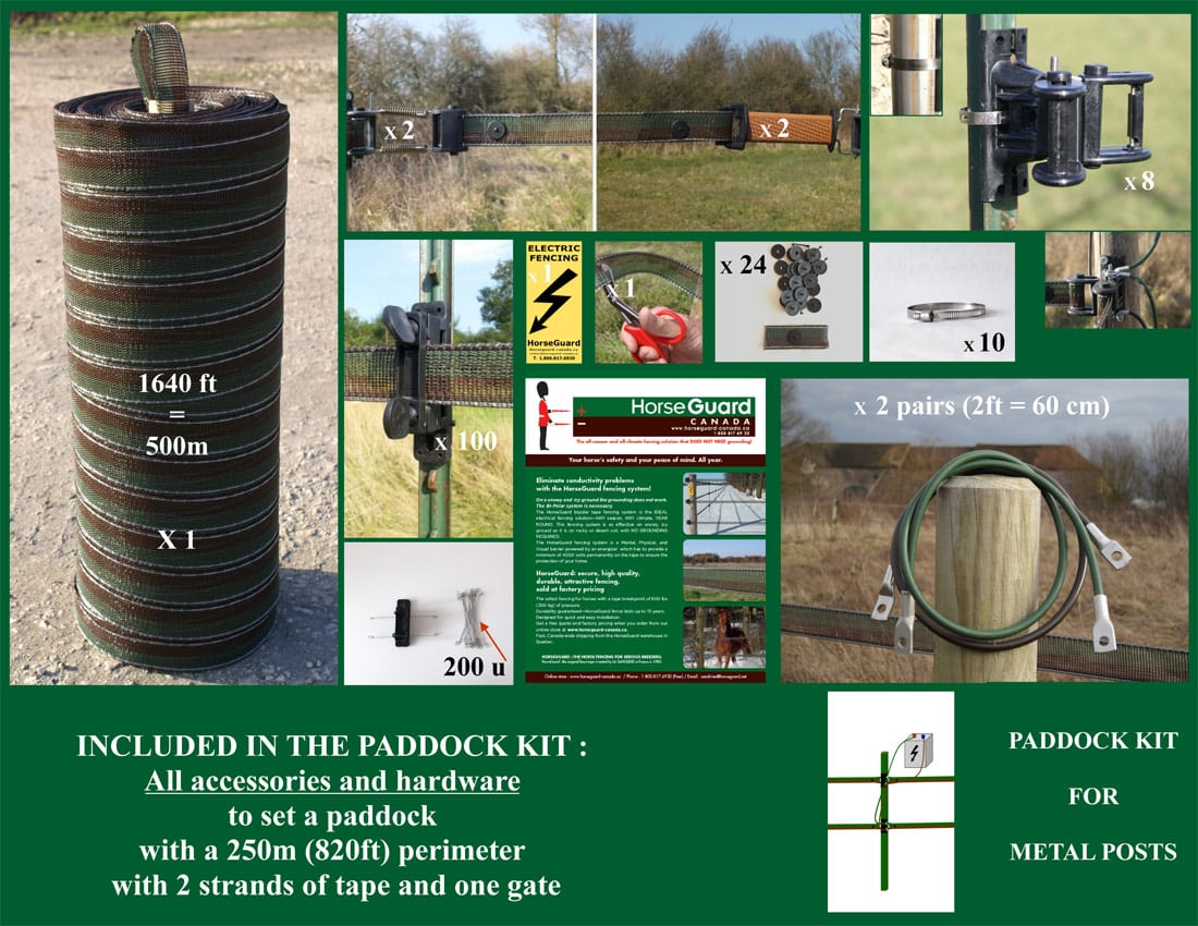 Paddock kit for metal posts 500m / 1640 ft (#BP500M) – HorseGuard Canada